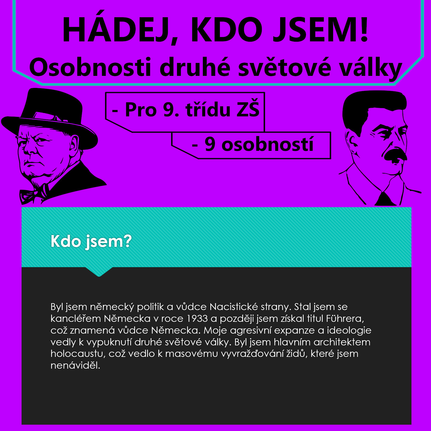 Hádej kdo jsem - Osobnosti druhé světové války - Dějepis | UčiteléUčitelům.cz